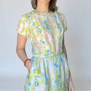 Vintage | Dresses | Vintage 6s 70s Pastel Floral Midi Dress Colony ...